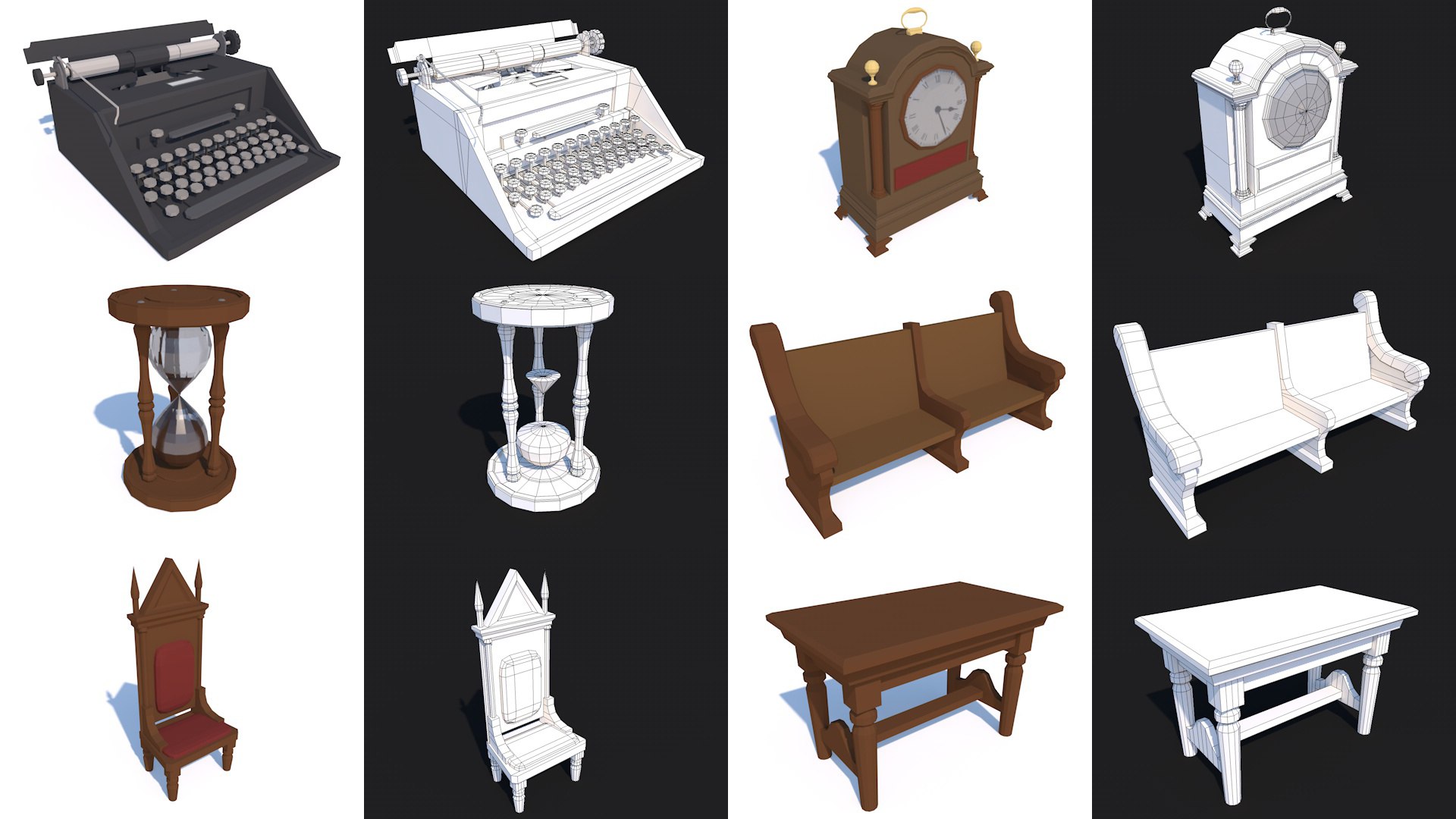80 Vintage Antique Interior Exterior Furniture Props Collection - Game ...