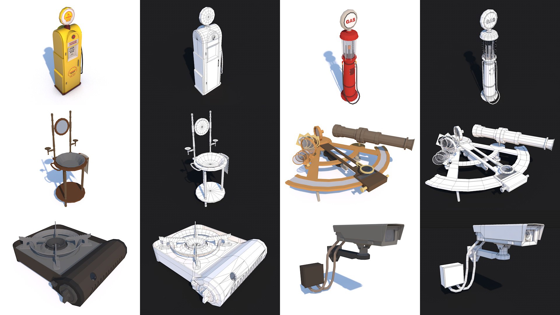 80 Vintage Antique Interior Exterior Furniture Props Collection - Game ...