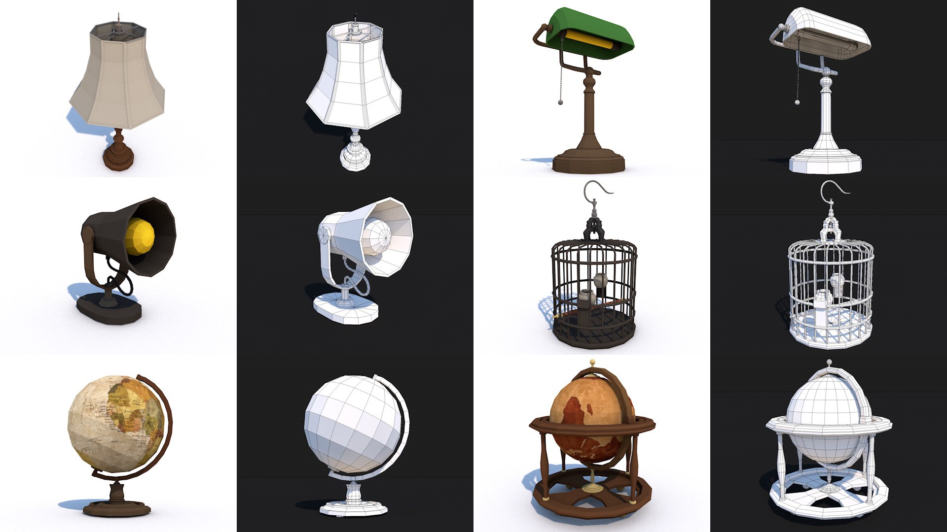 80 Vintage Antique Interior Exterior Furniture Props Collection - Game ...