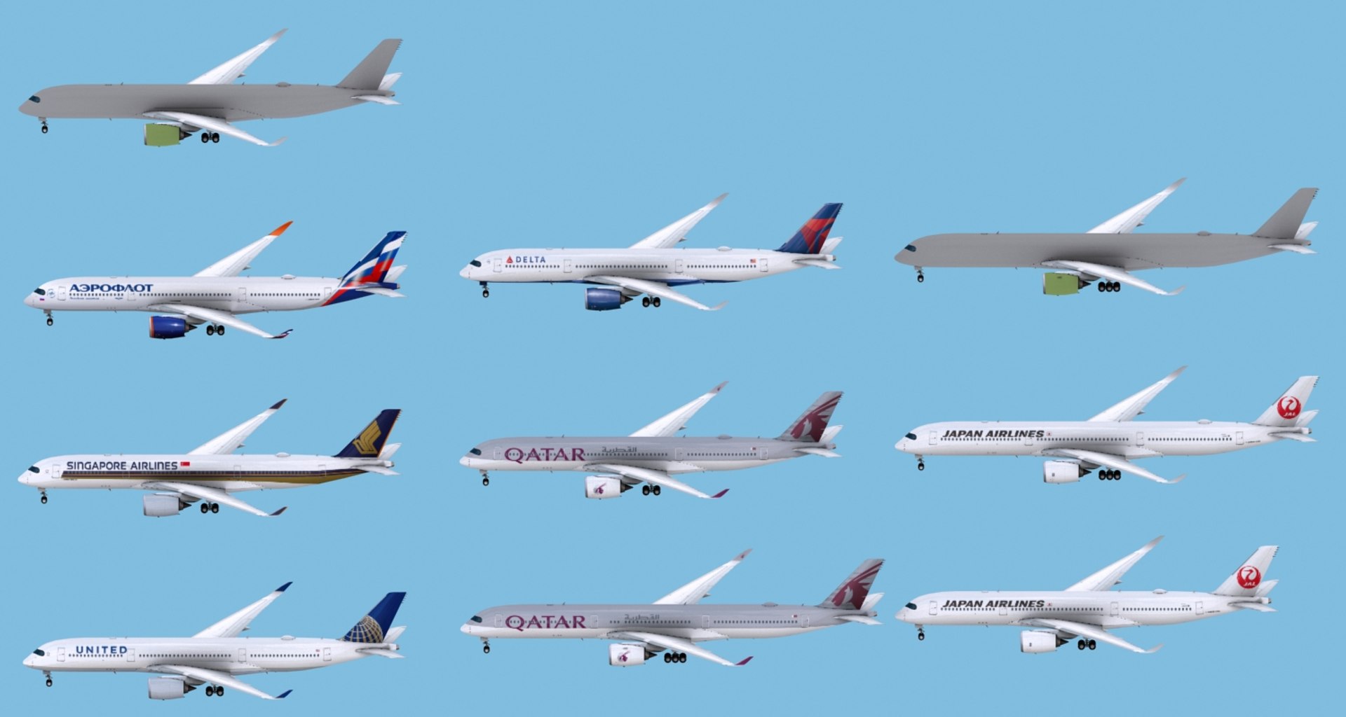 Airbus A350-900 A350-1000 Base 3D Model - TurboSquid 1468365