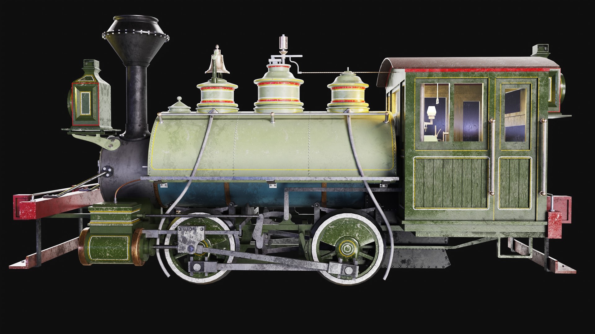 High Detail Vintage Steam Locomotive 3D Model PBR Game Ready 3D Model ...