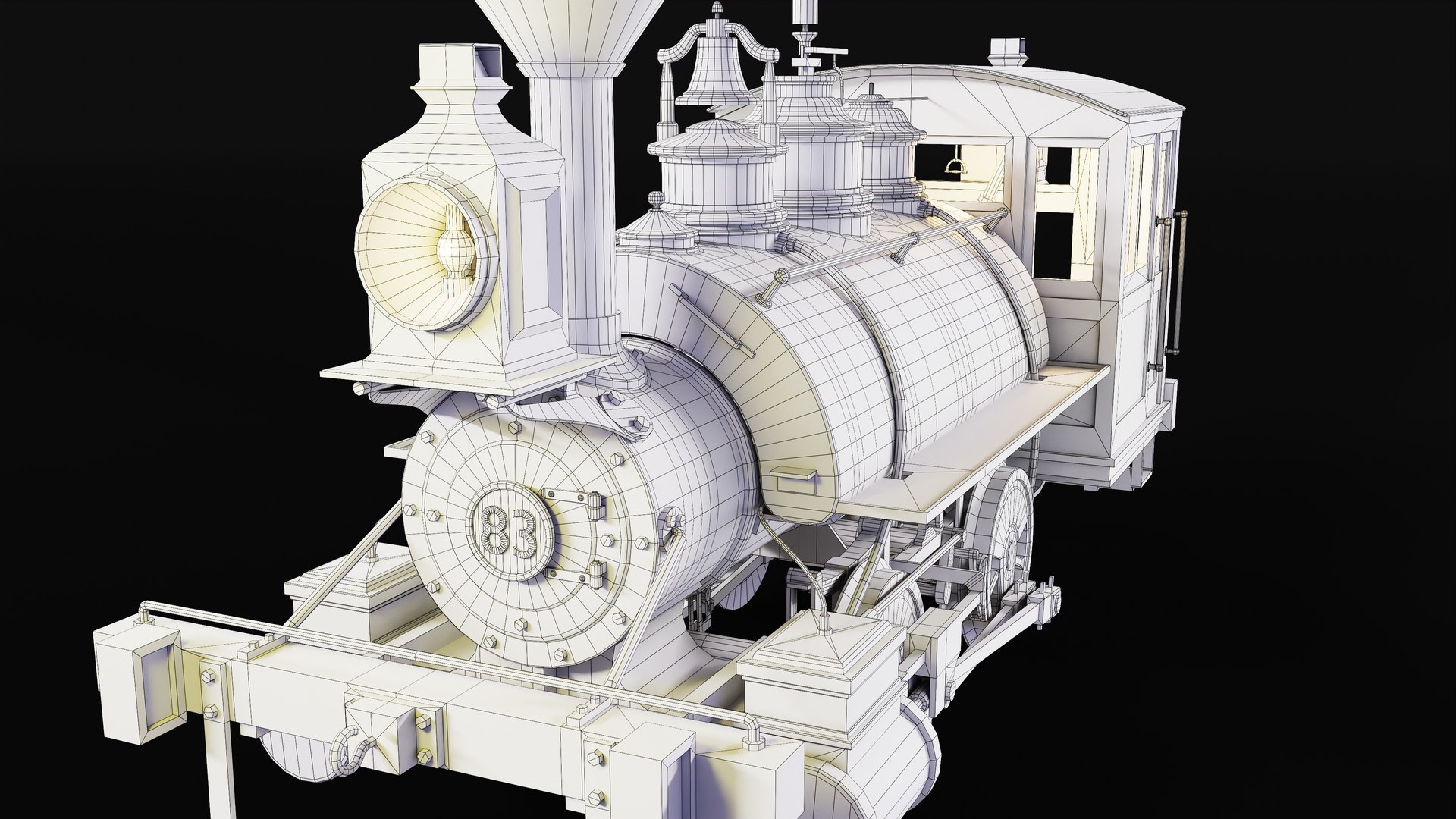 High Detail Vintage Steam Locomotive 3D Model PBR Game Ready 3D Model ...