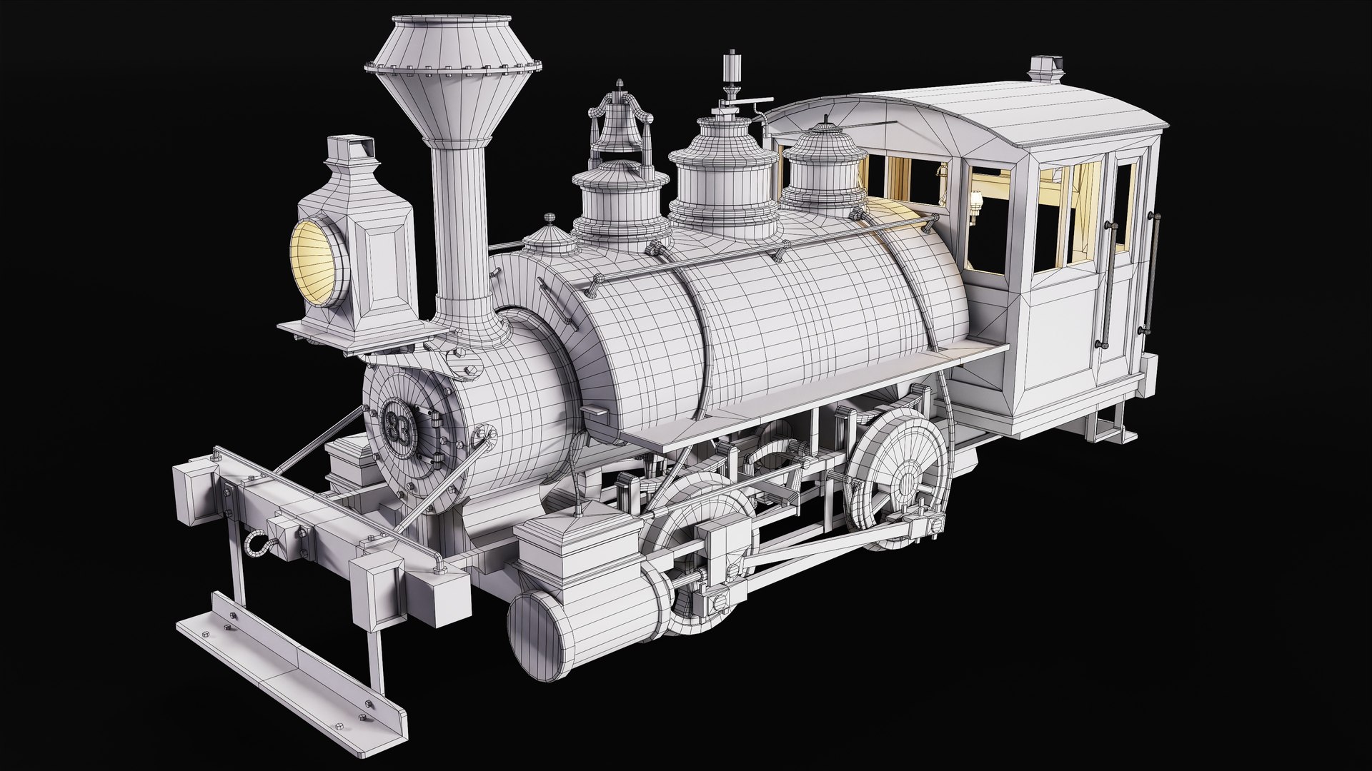 High Detail Vintage Steam Locomotive 3D Model PBR Game Ready 3D Model ...