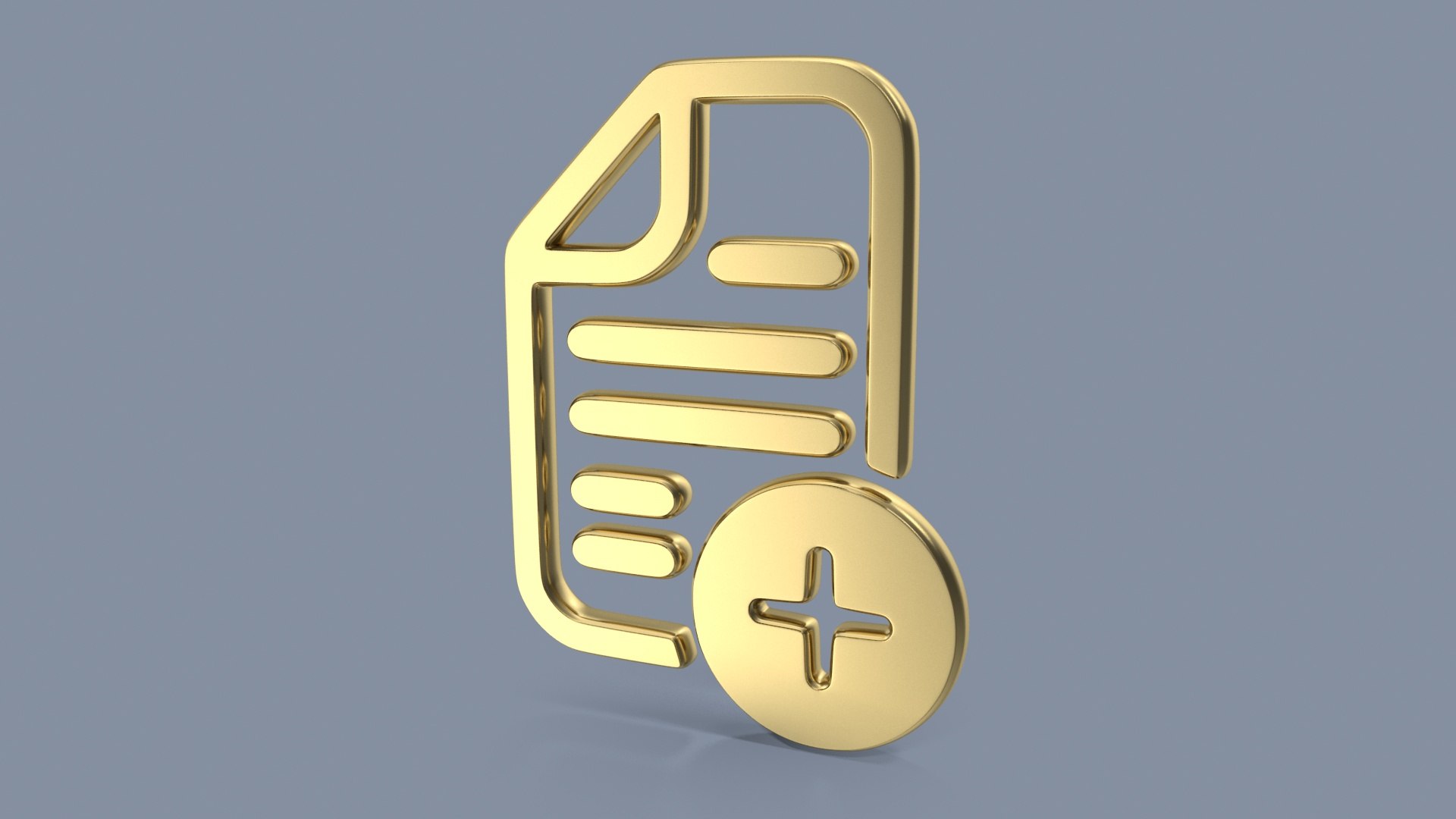 Add Document Symbol Gold 3D Model - TurboSquid 2054306