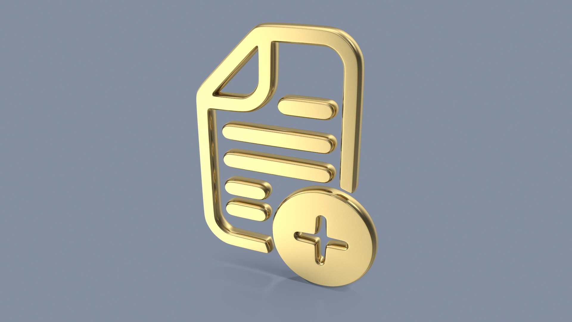 Add Document Symbol Gold 3D Model - TurboSquid 2054306