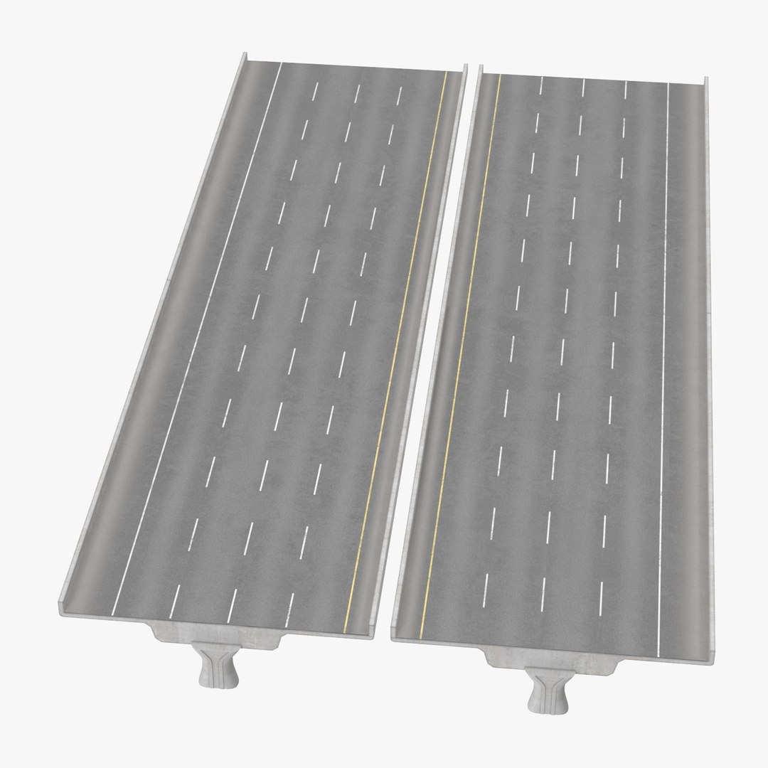 3D 4 Lane Raised Highways - TurboSquid 1358641