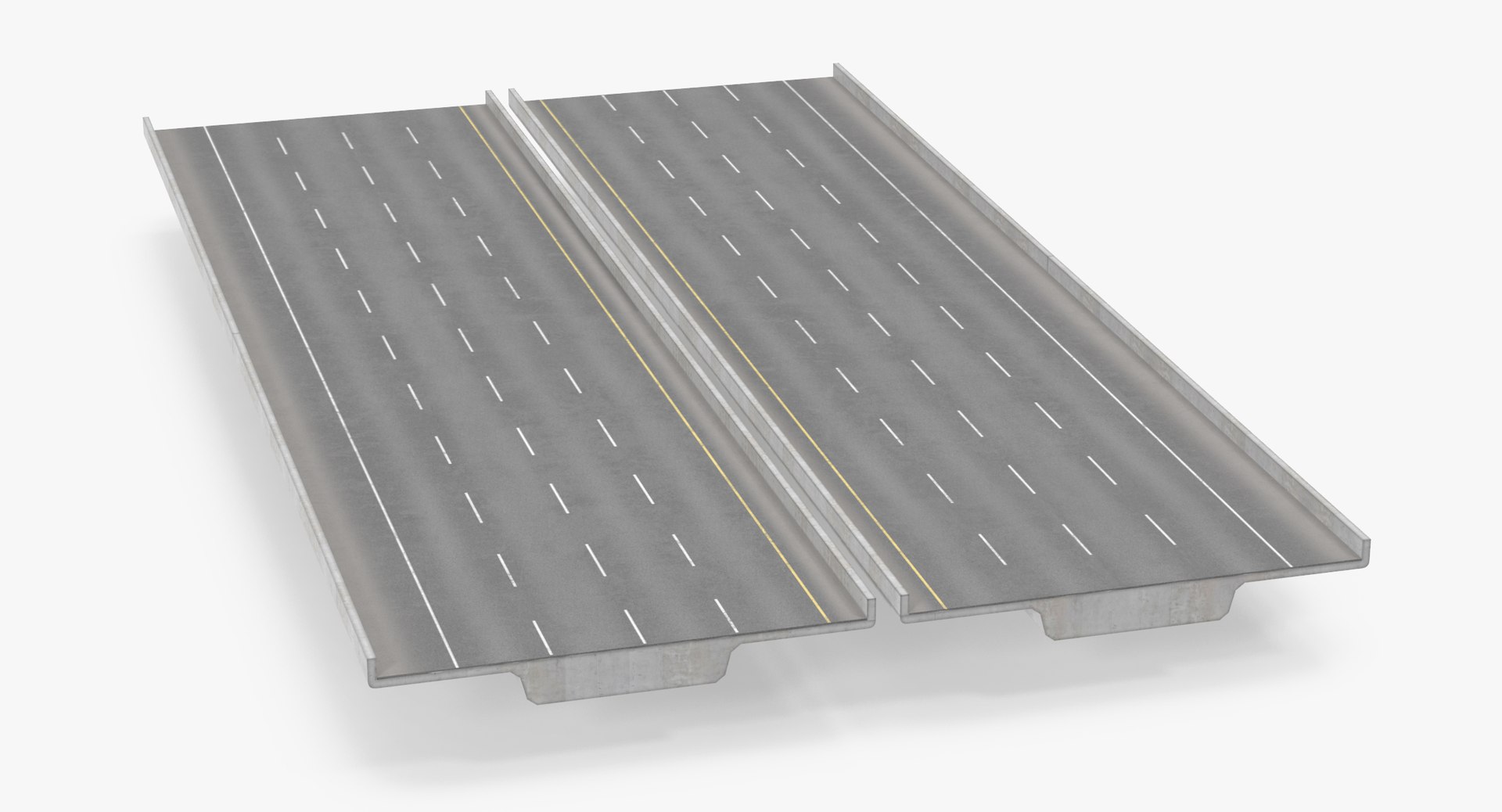 3D 4 Lane Raised Highways - TurboSquid 1358641