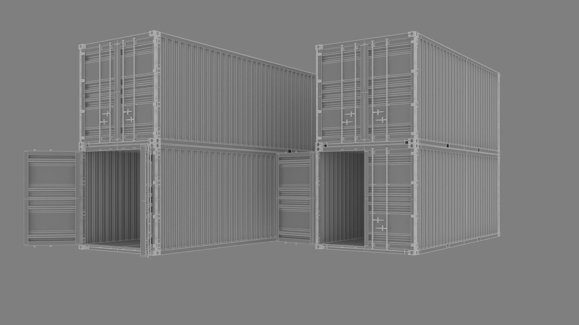 3D Cargo Containers 20ft 40ft - TurboSquid 2052225
