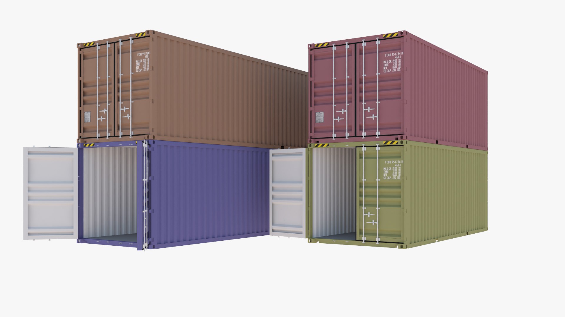 3D Cargo Containers 20ft 40ft - TurboSquid 2052225