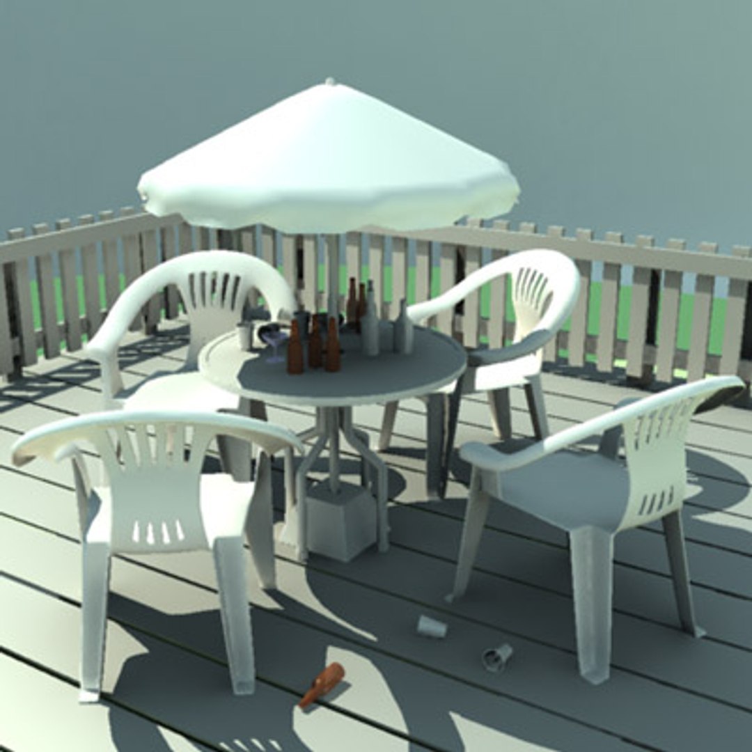 Patio Table Deck Chair Dxf