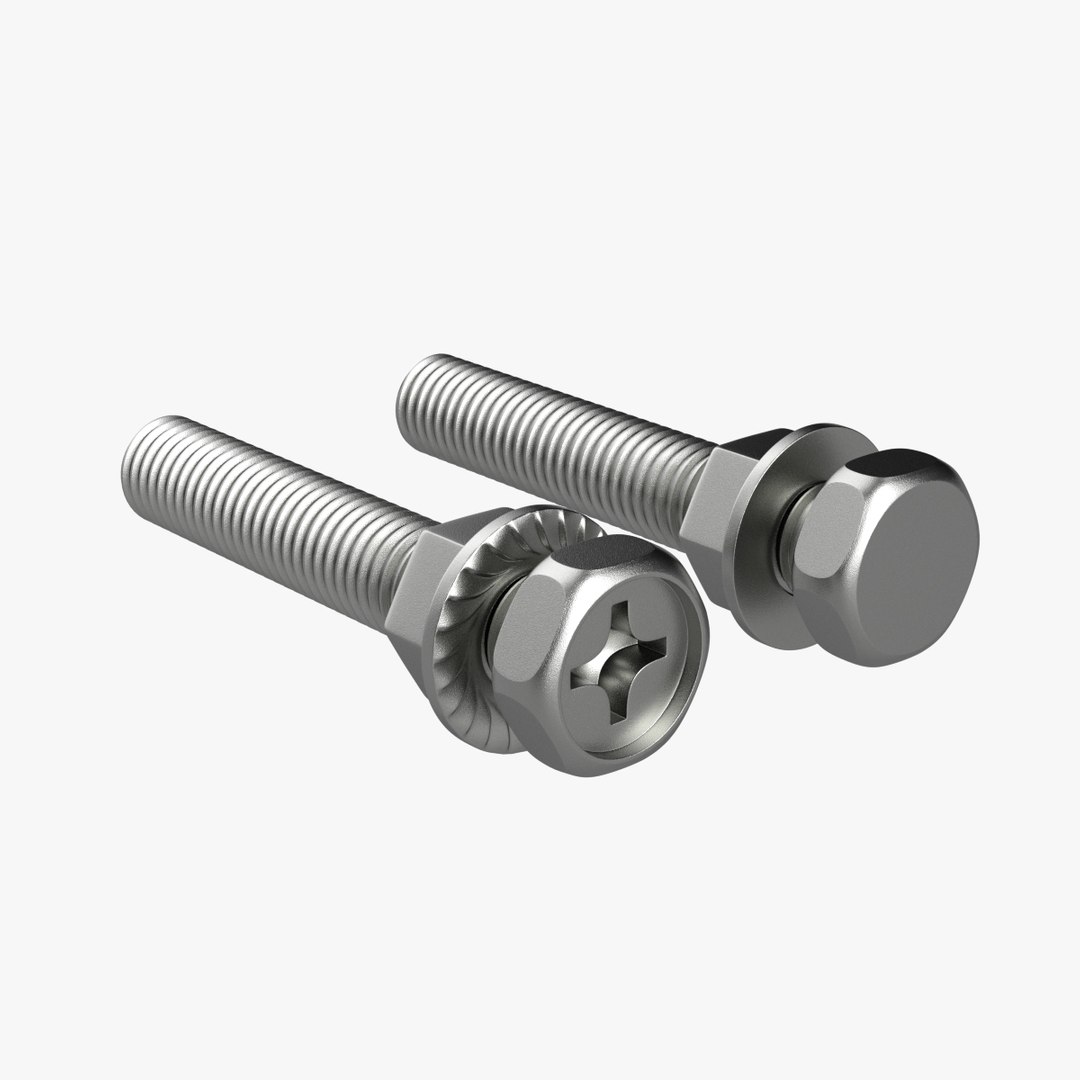 3D Model M8 Screw Bolt With Nut - TurboSquid 1900437