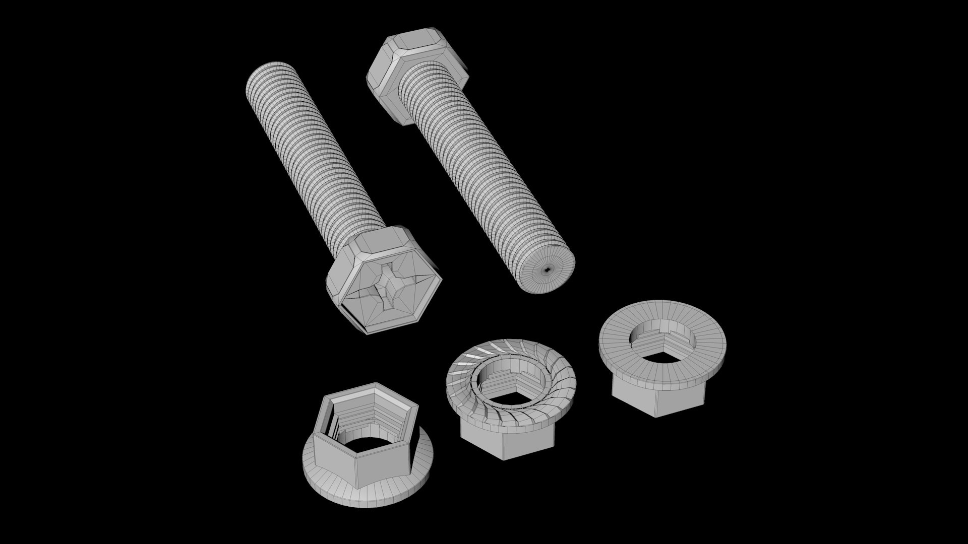 3D Model M8 Screw Bolt With Nut - TurboSquid 1900437