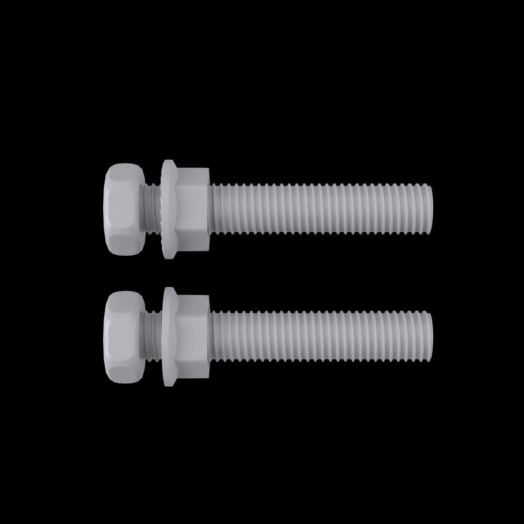 3D Model M8 Screw Bolt With Nut - TurboSquid 1900437