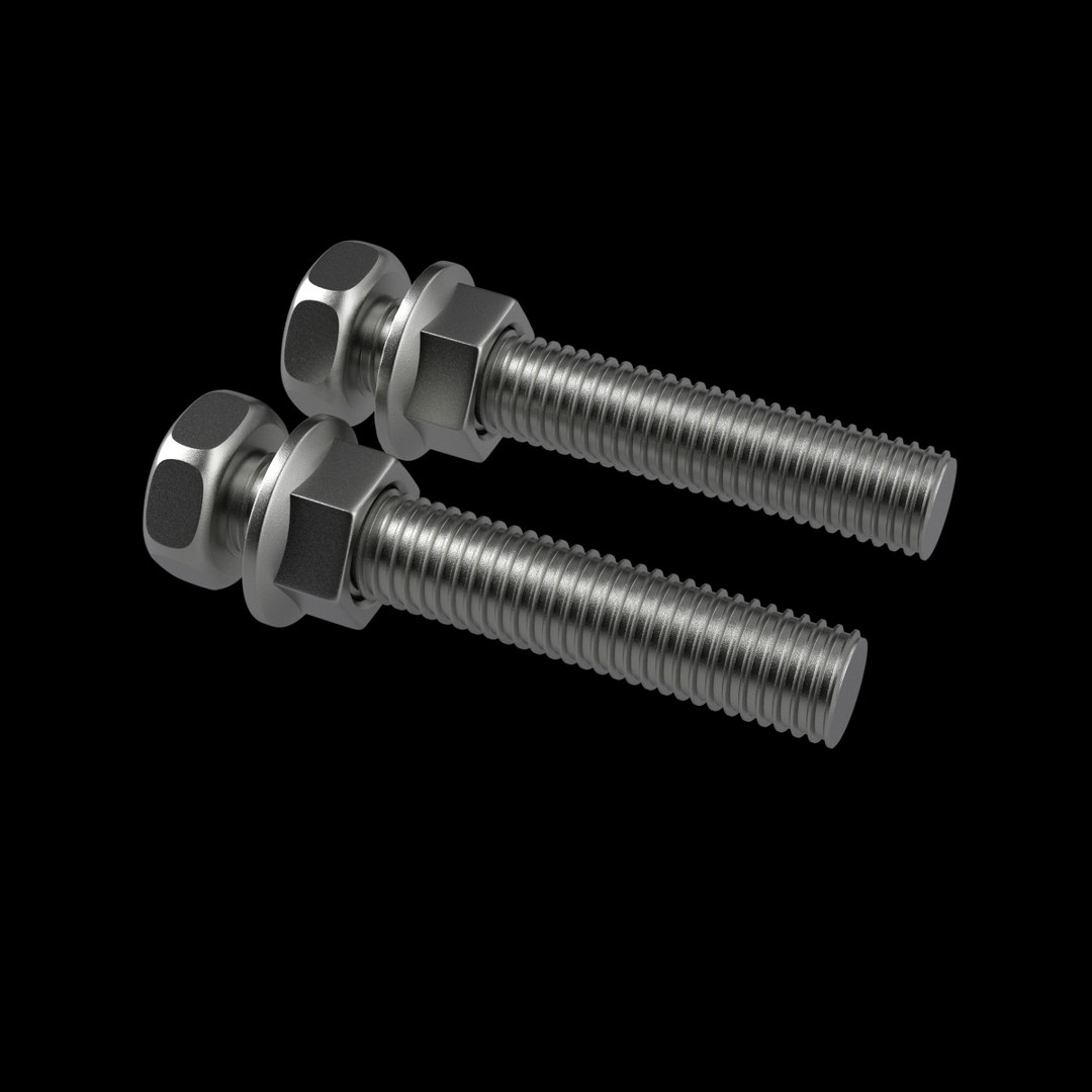 3D Model M8 Screw Bolt With Nut - TurboSquid 1900437