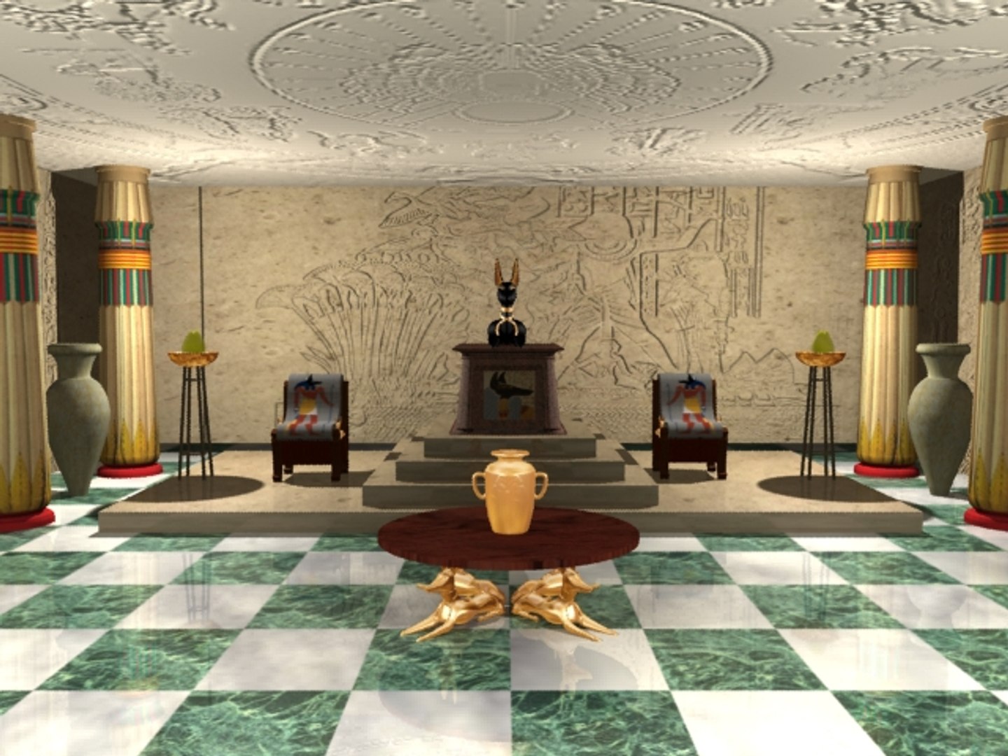 3d Ancient Egyptian Scene Temple