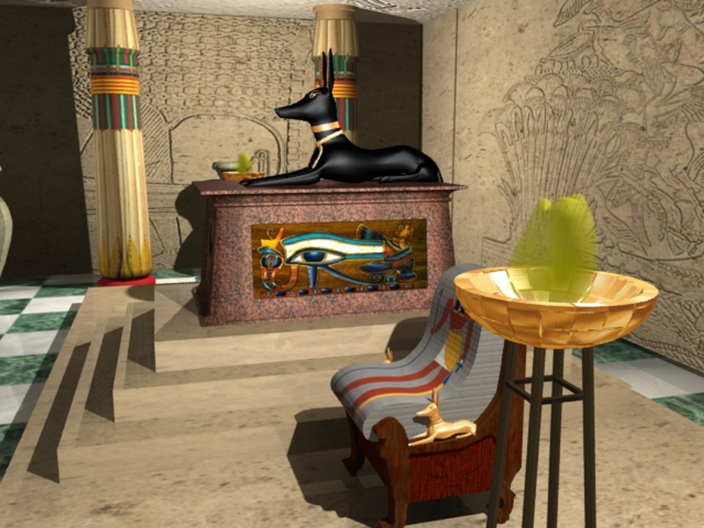 3d Ancient Egyptian Scene Temple
