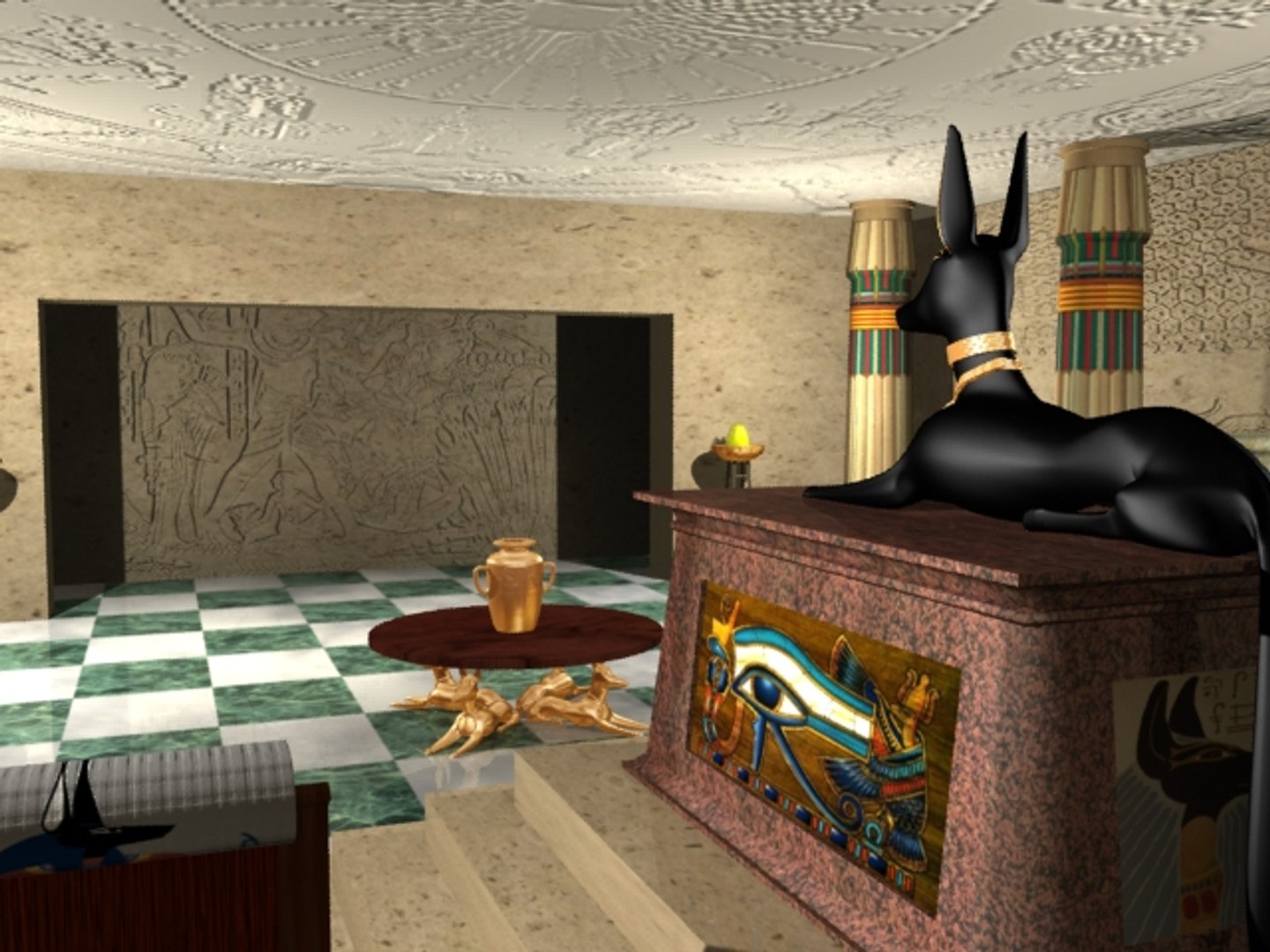 3d Ancient Egyptian Scene Temple