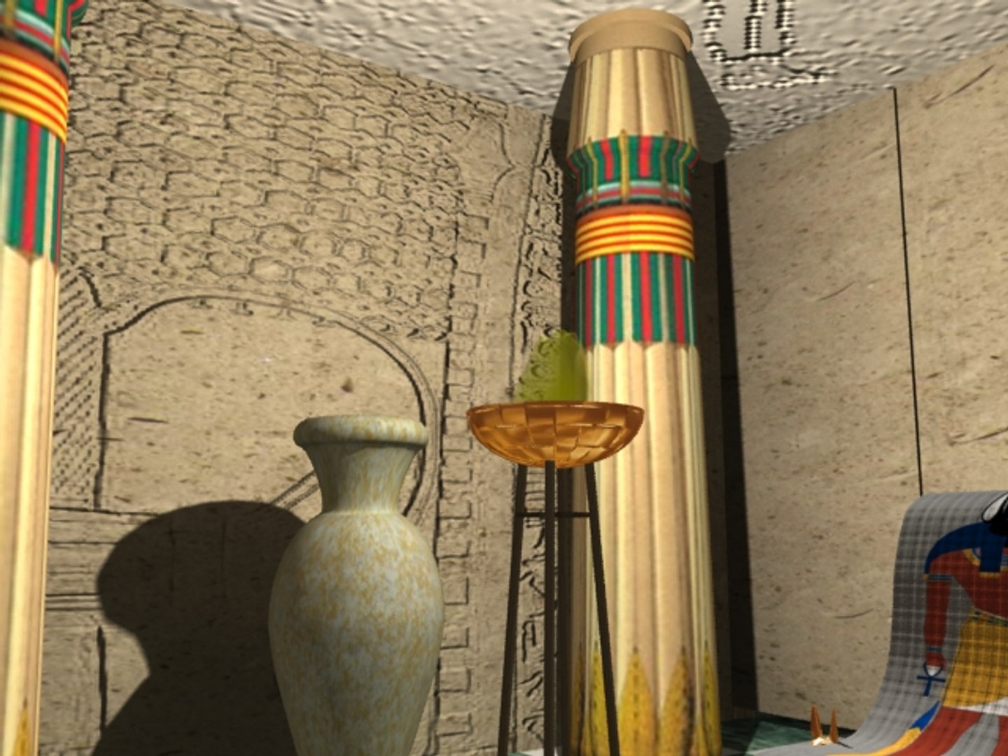 3d Ancient Egyptian Scene Temple