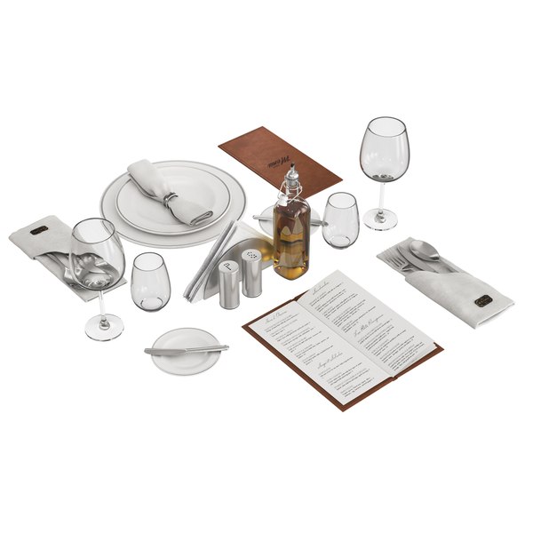 photorealistic menu restaurant 3d model
