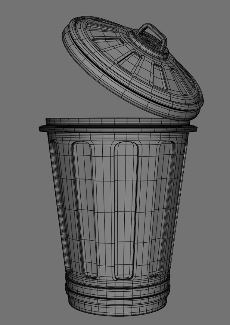 3d Model Bin Trash Ash