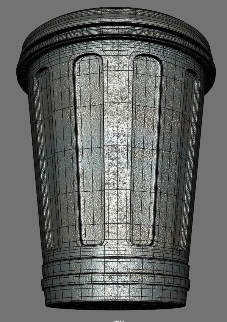 3d Model Bin Trash Ash