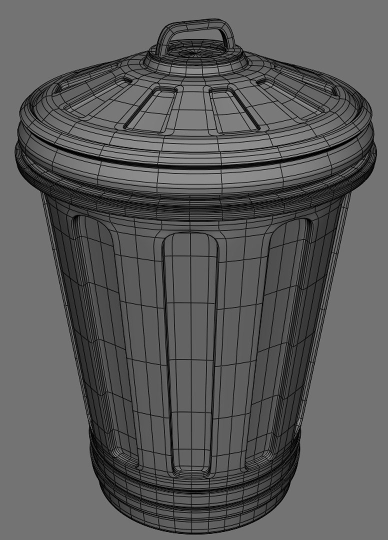 3d Model Bin Trash Ash