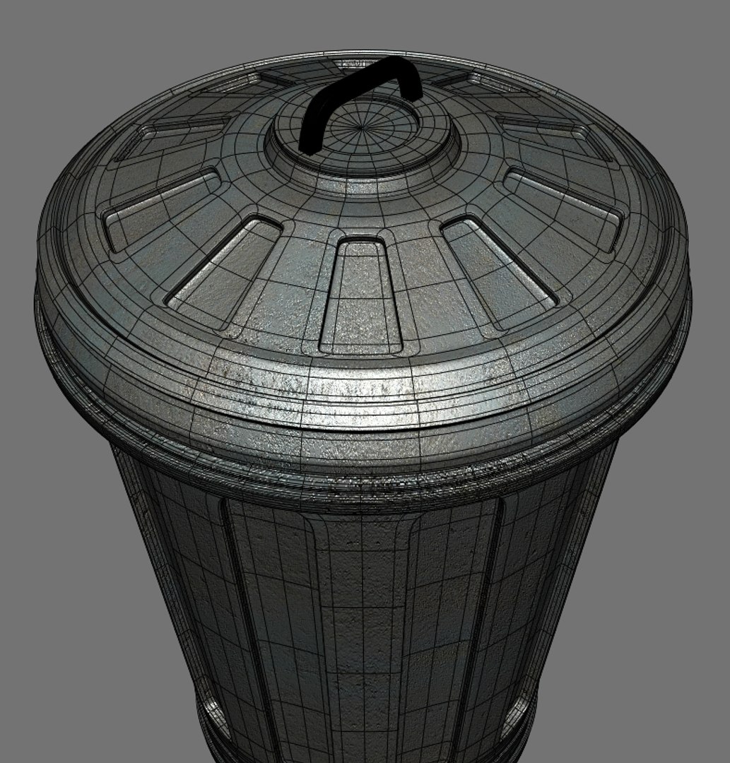 3d Model Bin Trash Ash