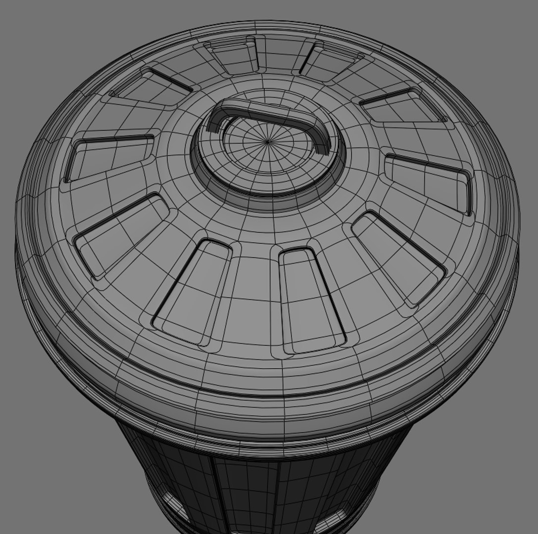 3d Model Bin Trash Ash