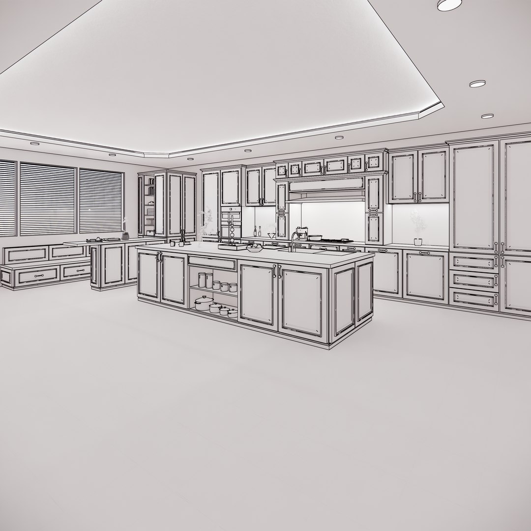 3D kitchen revit parametric model - TurboSquid 1678520