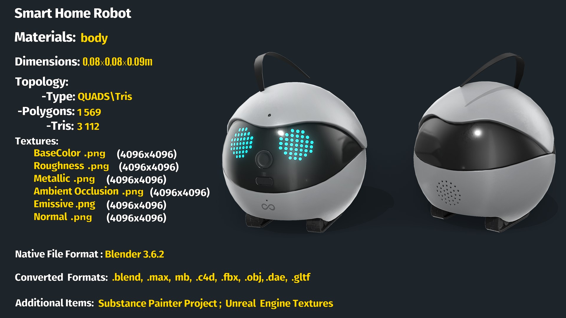 Smart Home Robot 3D Model - TurboSquid 2134726