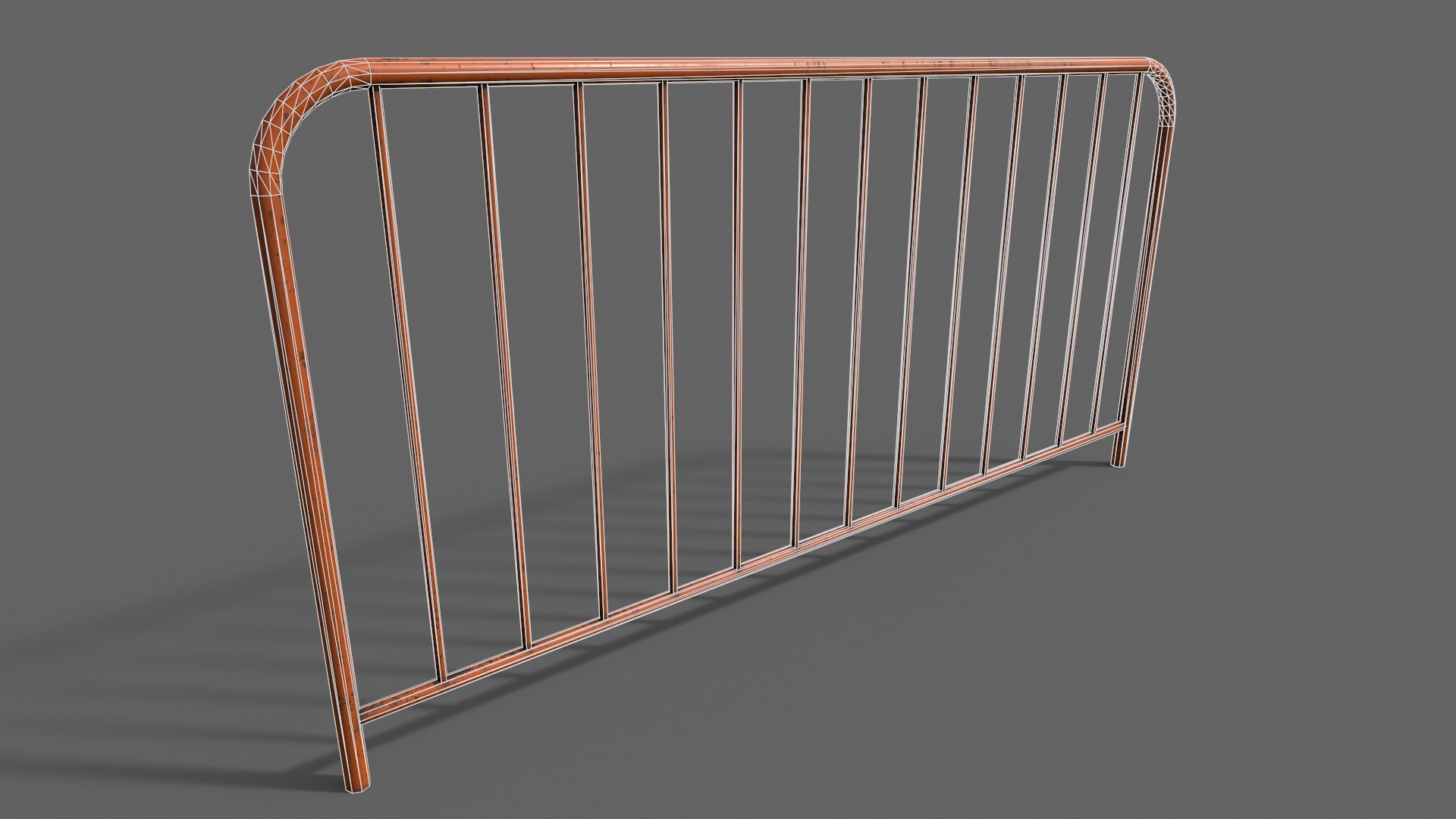 3D PBR Pedestrian Guard Rail Orange V1 - TurboSquid 1866213
