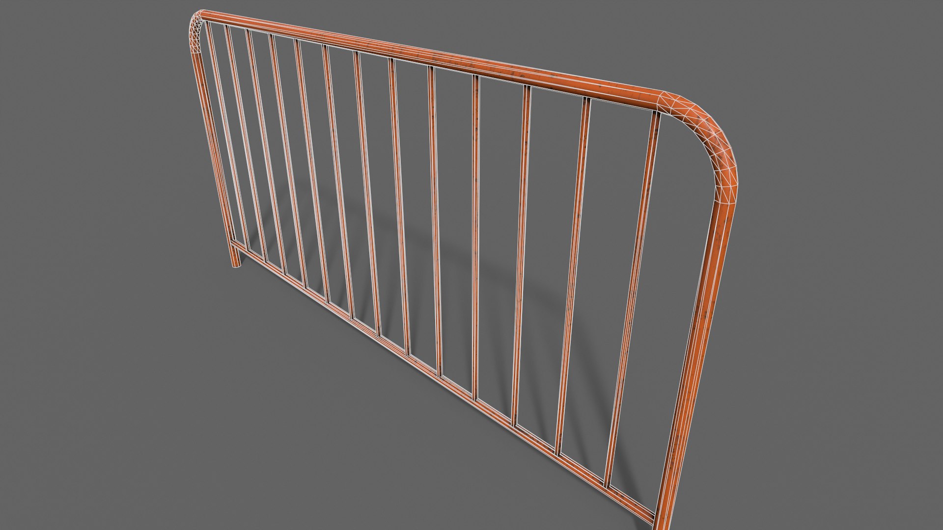 3D PBR Pedestrian Guard Rail Orange V1 - TurboSquid 1866213