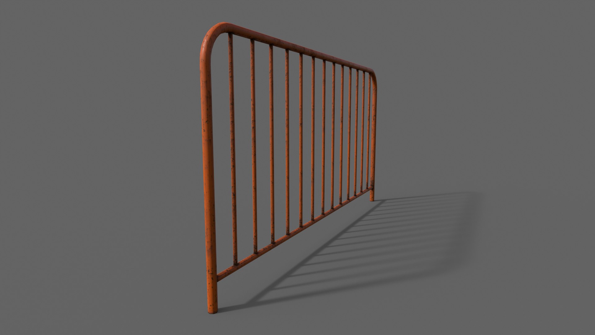 3D PBR Pedestrian Guard Rail Orange V1 - TurboSquid 1866213
