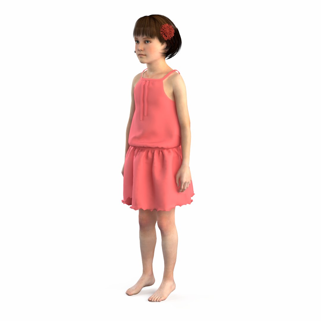 fashion child dressed 3d model