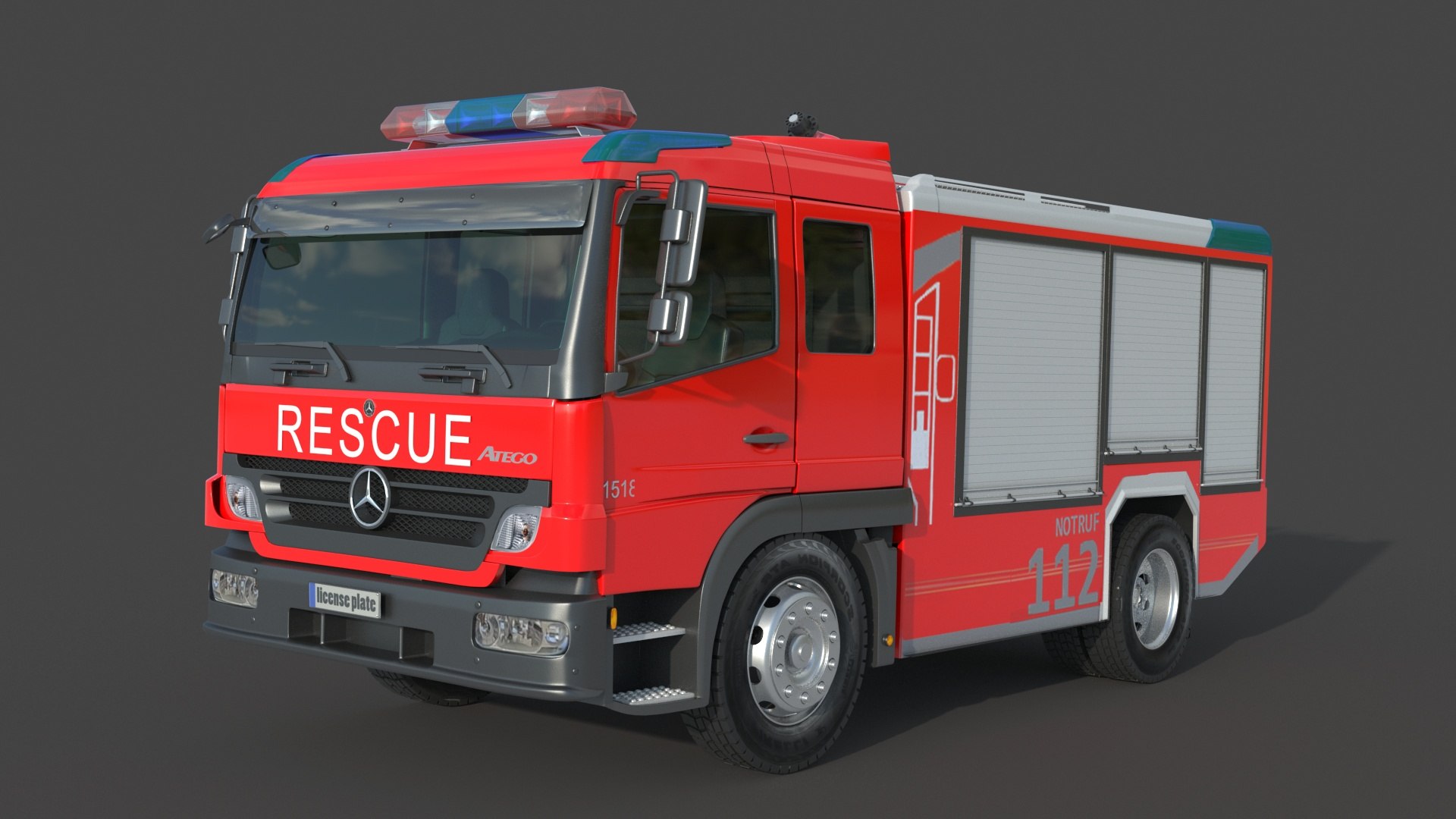 Mercedes Benz Atego 1518 Fire Rescue Model - TurboSquid 2403602