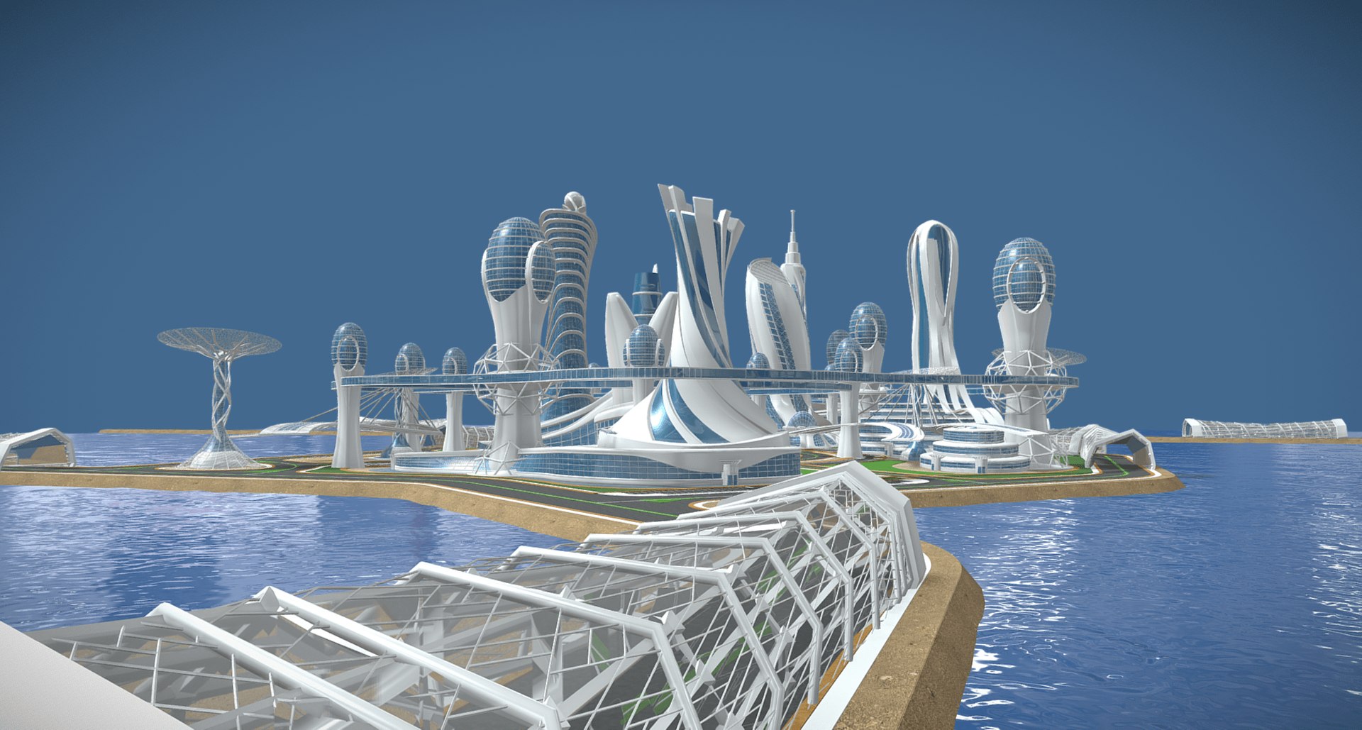 Future City Island - Highly Detailed Model 3D Model - TurboSquid 2288783
