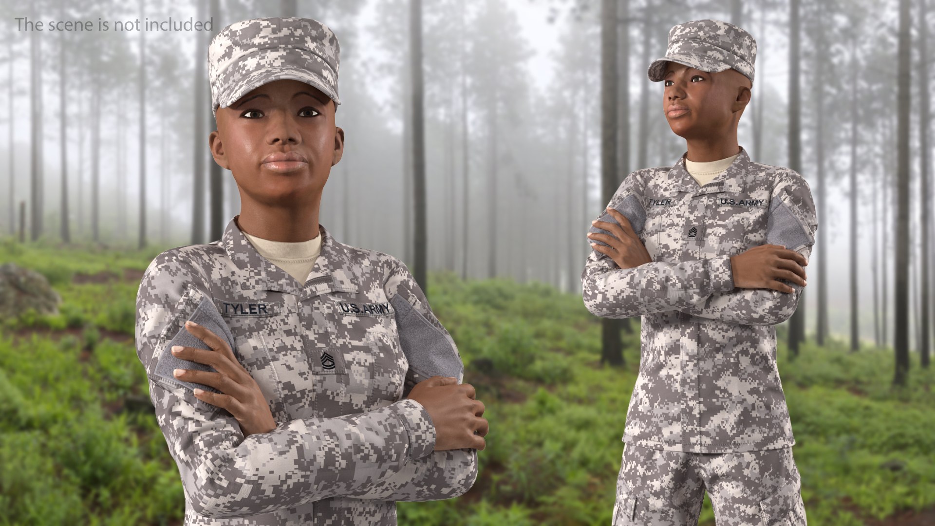 Black female soldier military model - TurboSquid 1694968
