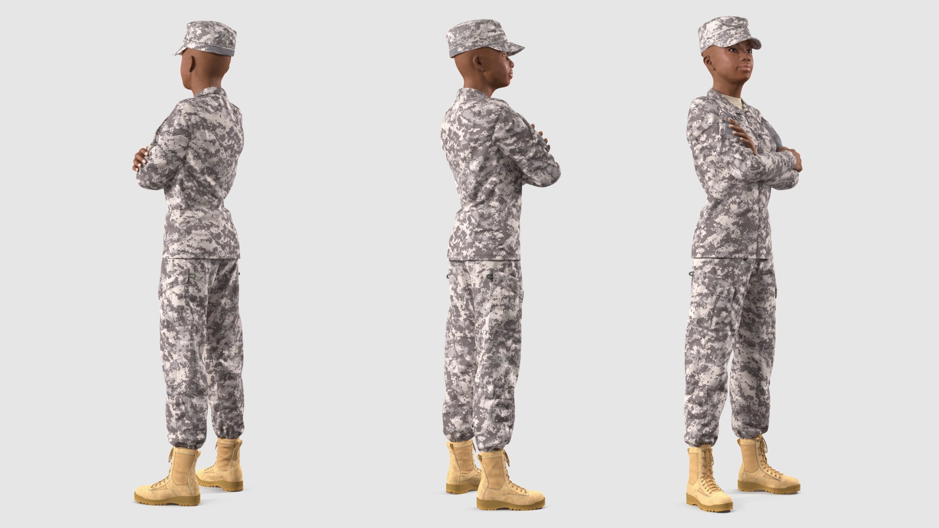 Black female soldier military model - TurboSquid 1694968