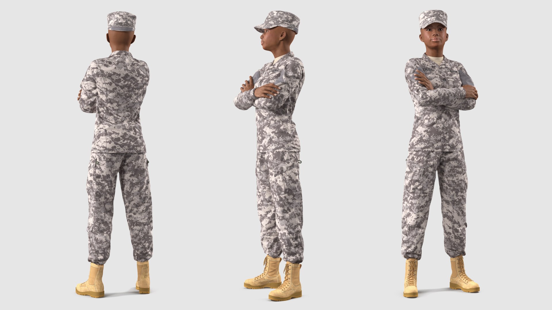 Black female soldier military model - TurboSquid 1694968