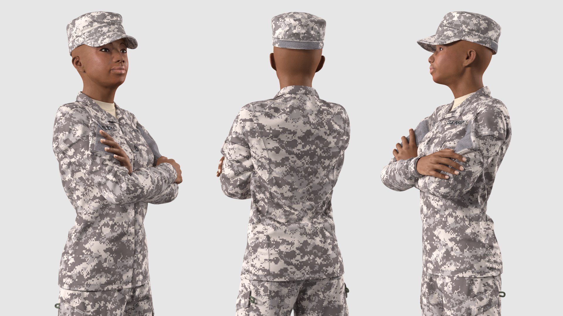 Black female soldier military model - TurboSquid 1694968