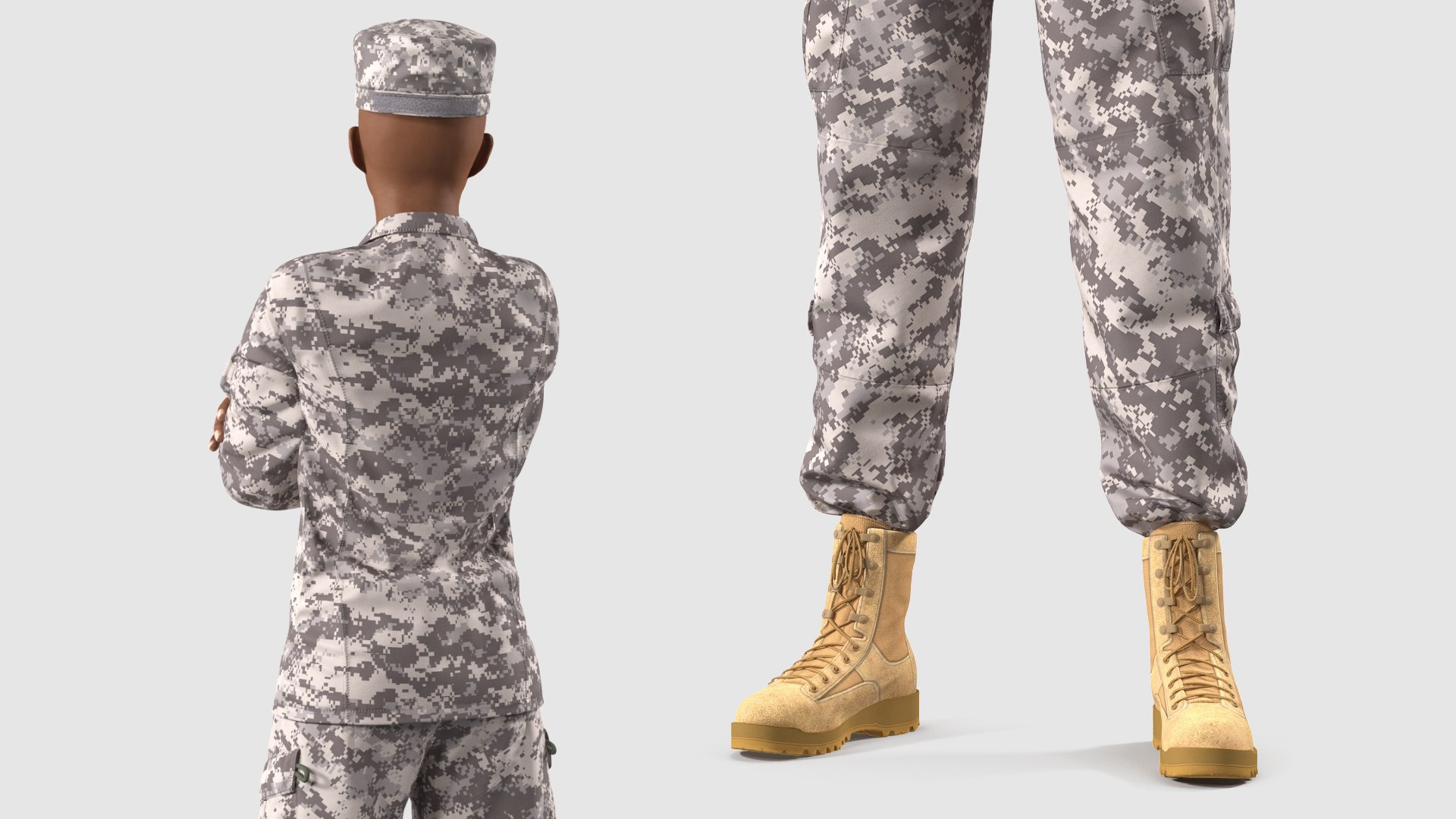 Black female soldier military model - TurboSquid 1694968