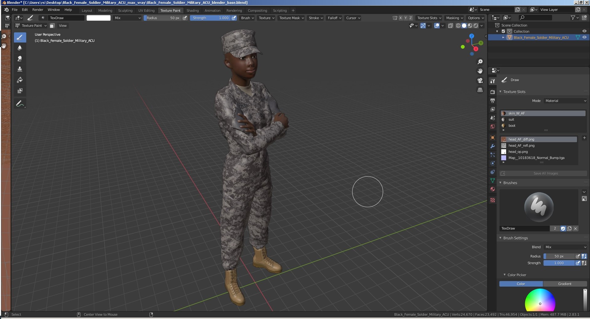 Black female soldier military model - TurboSquid 1694968