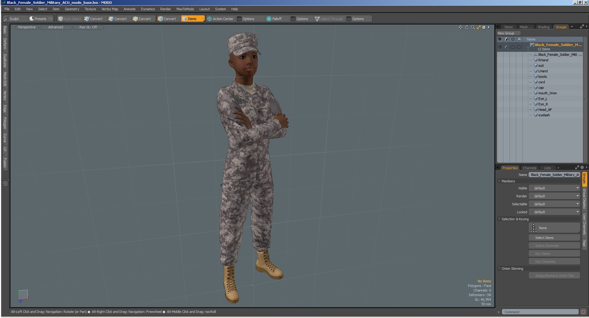 Black female soldier military model - TurboSquid 1694968