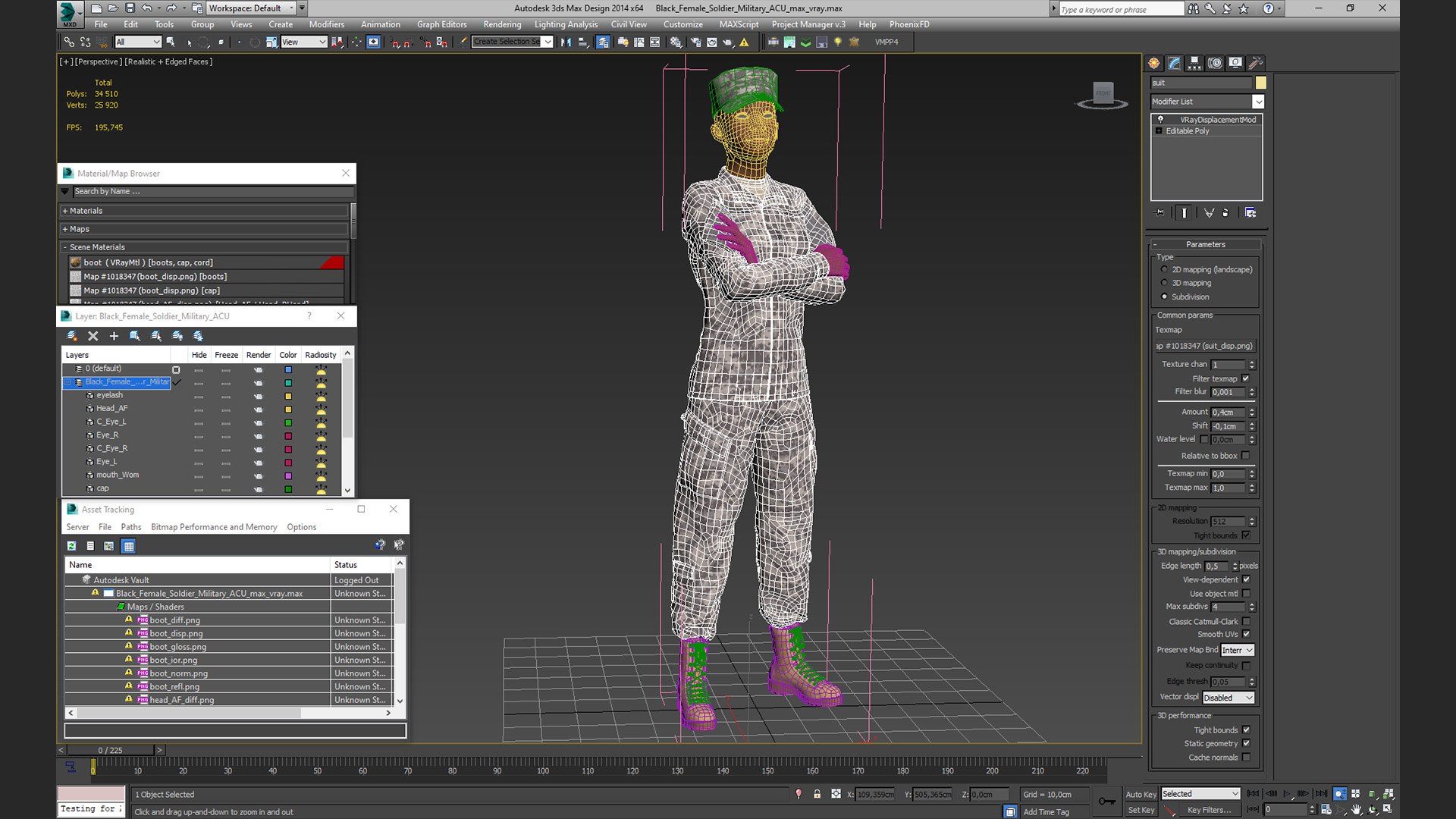 Black female soldier military model - TurboSquid 1694968