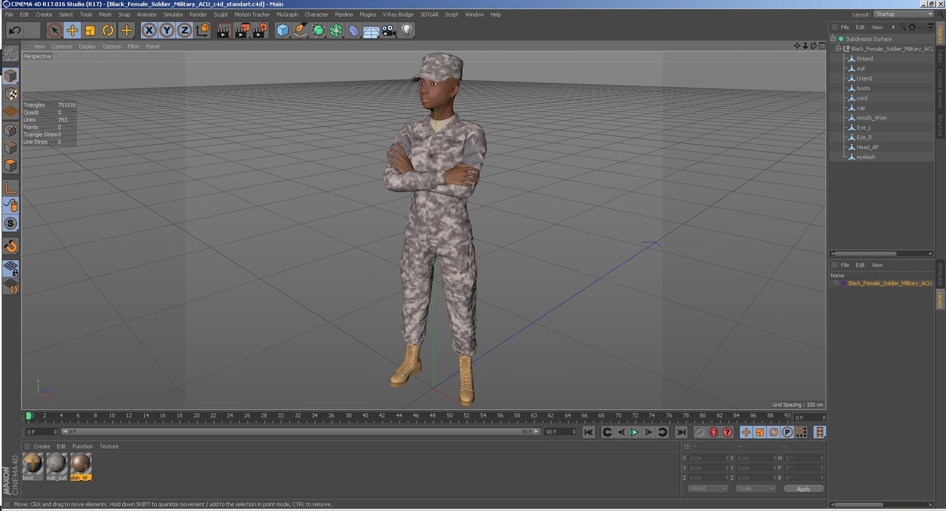 Black female soldier military model - TurboSquid 1694968