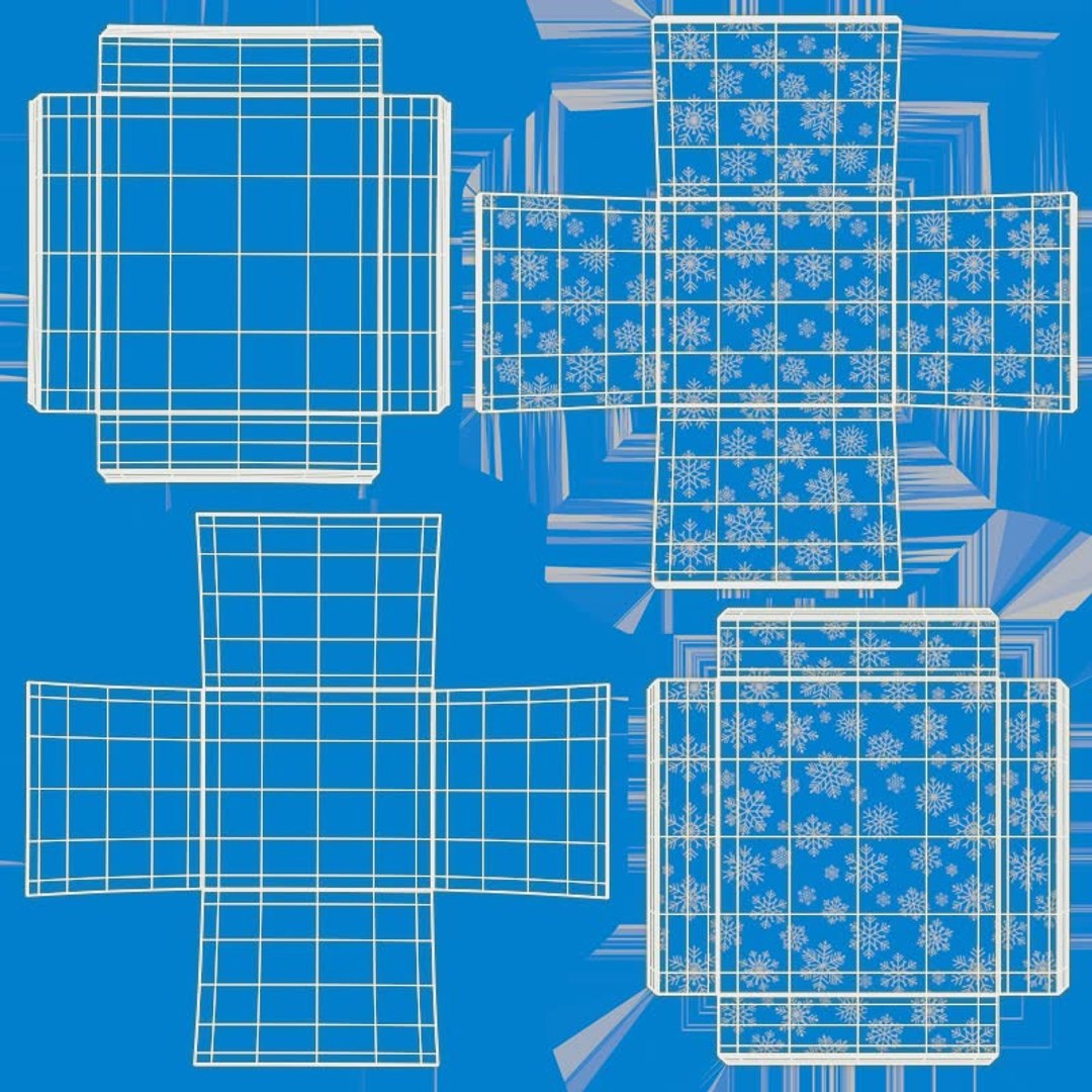 3D Model Gift Box Cube Open Blue - TurboSquid 2517833