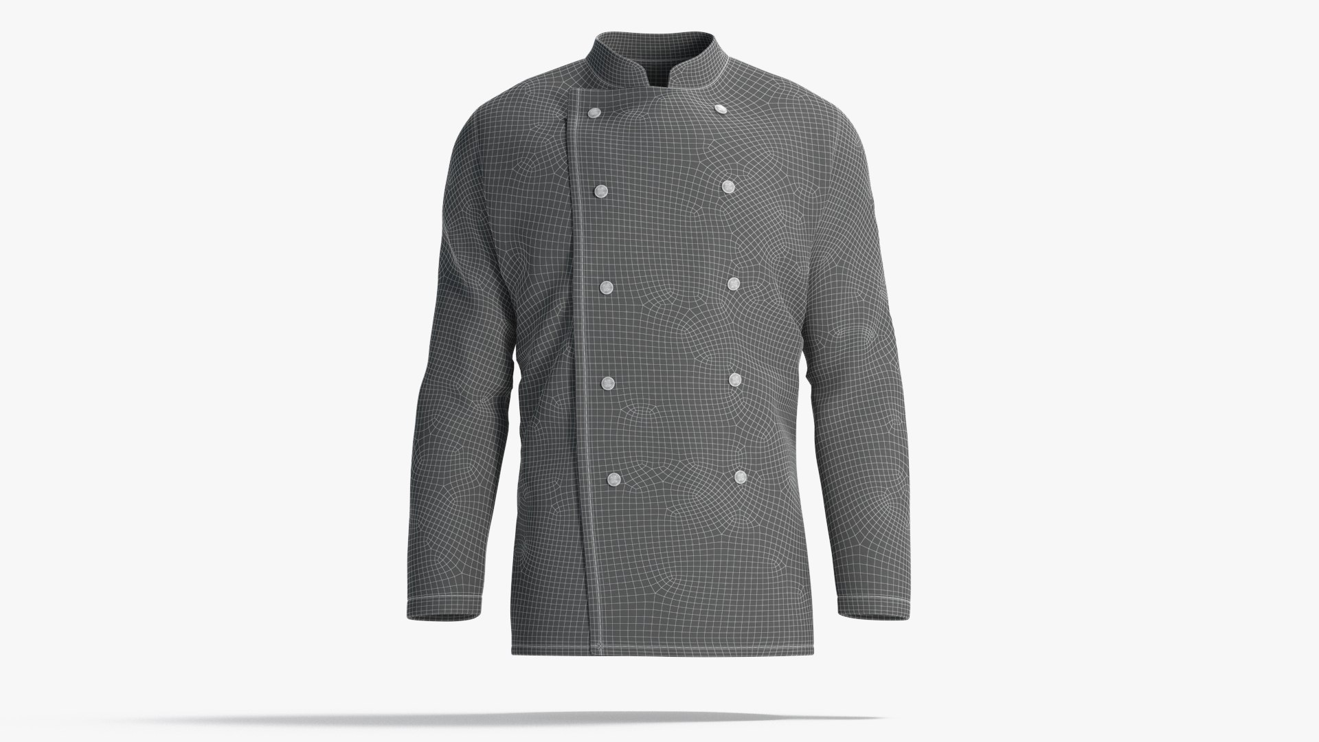 3D White Chef Jacket - Cook Chief Coat Model - TurboSquid 1925096