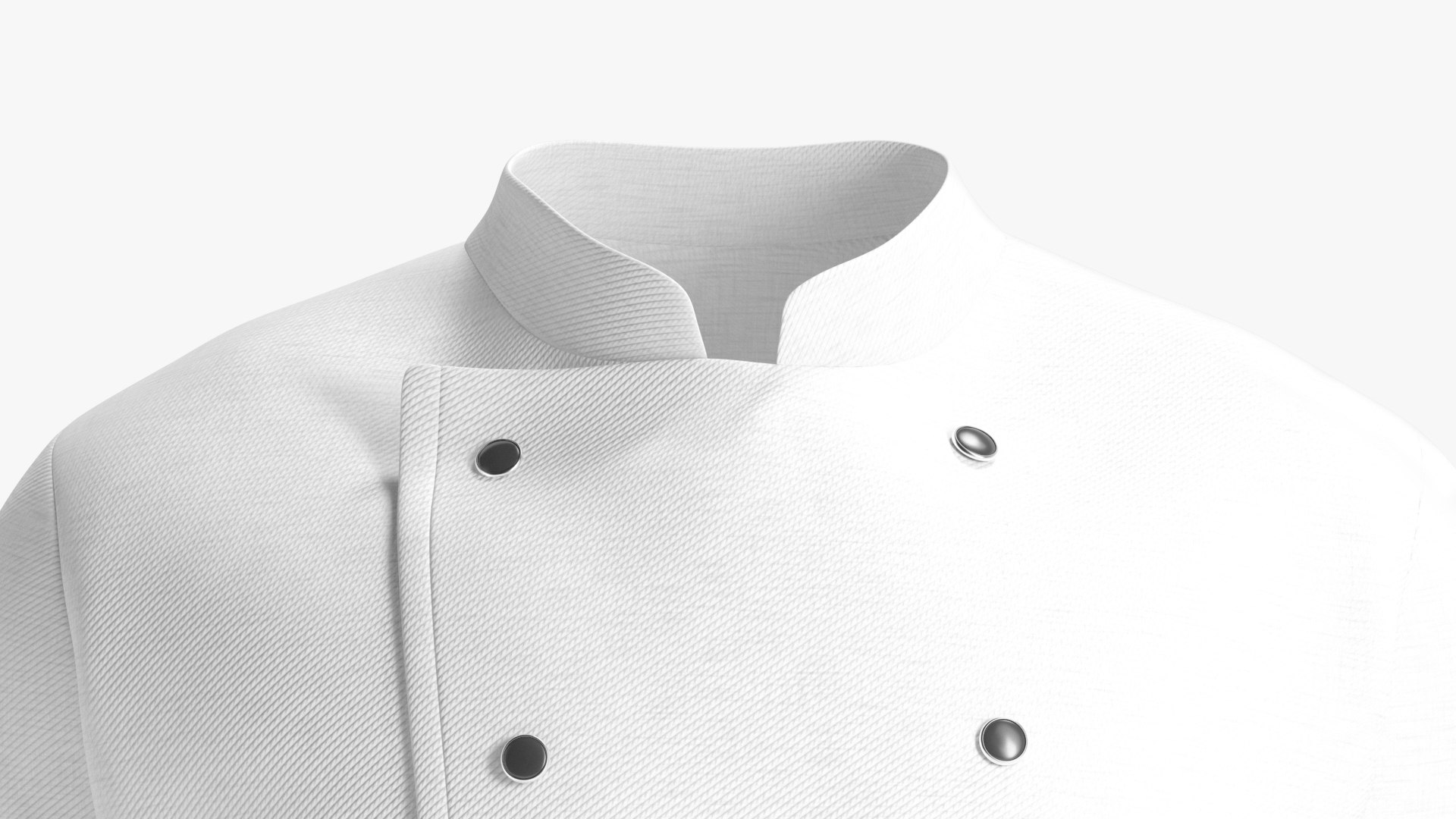 3D White Chef Jacket - Cook Chief Coat Model - TurboSquid 1925096