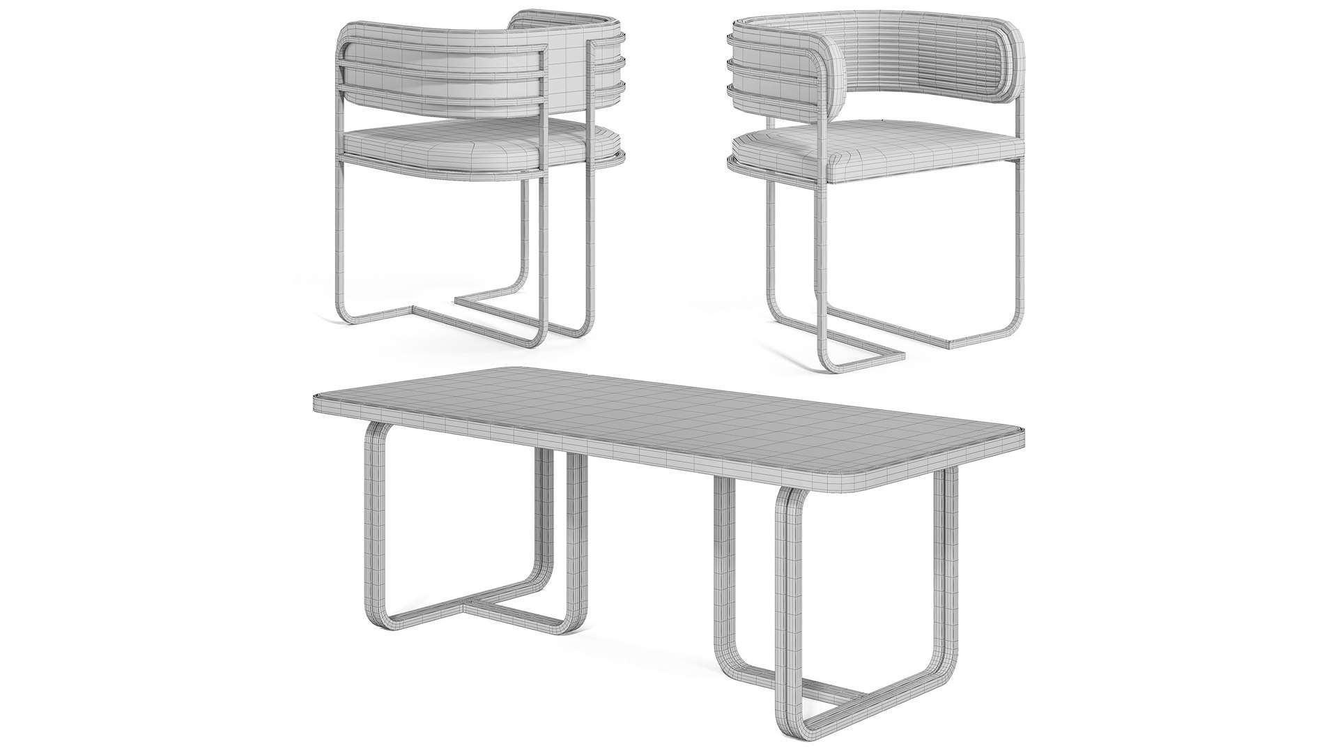 3D Dining Table And Chair Zebrano Diego - TurboSquid 2178068