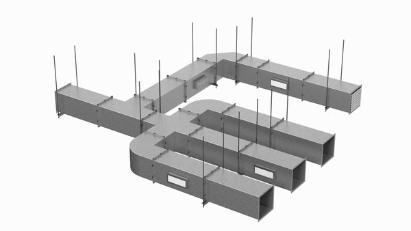 3D model ventilation shaft square set - TurboSquid 1647421